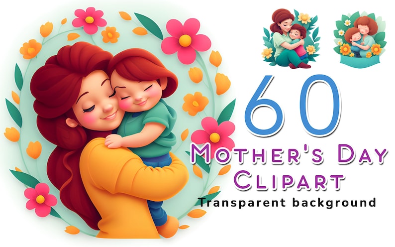 Mother's Day Clipart, Mom and Baby Clipart, Mom Clipart, Mom and Baby ...