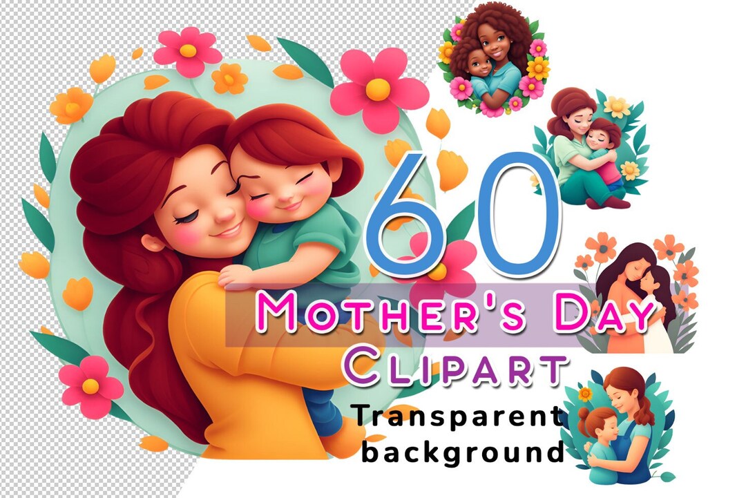 Mother's Day Clipart Mom and Baby Clipart Mom Clipart - Etsy
