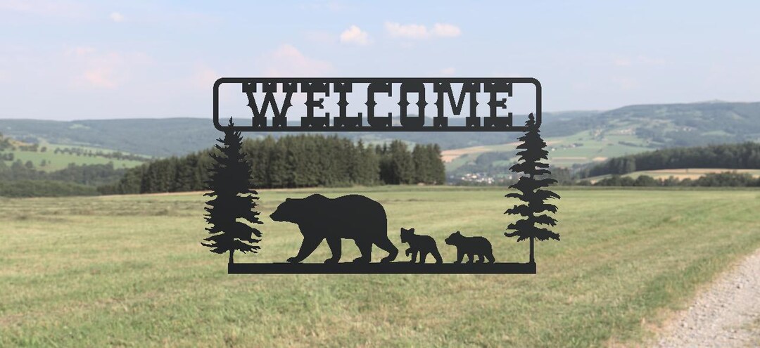 Three Bears Welcome Sign - Etsy
