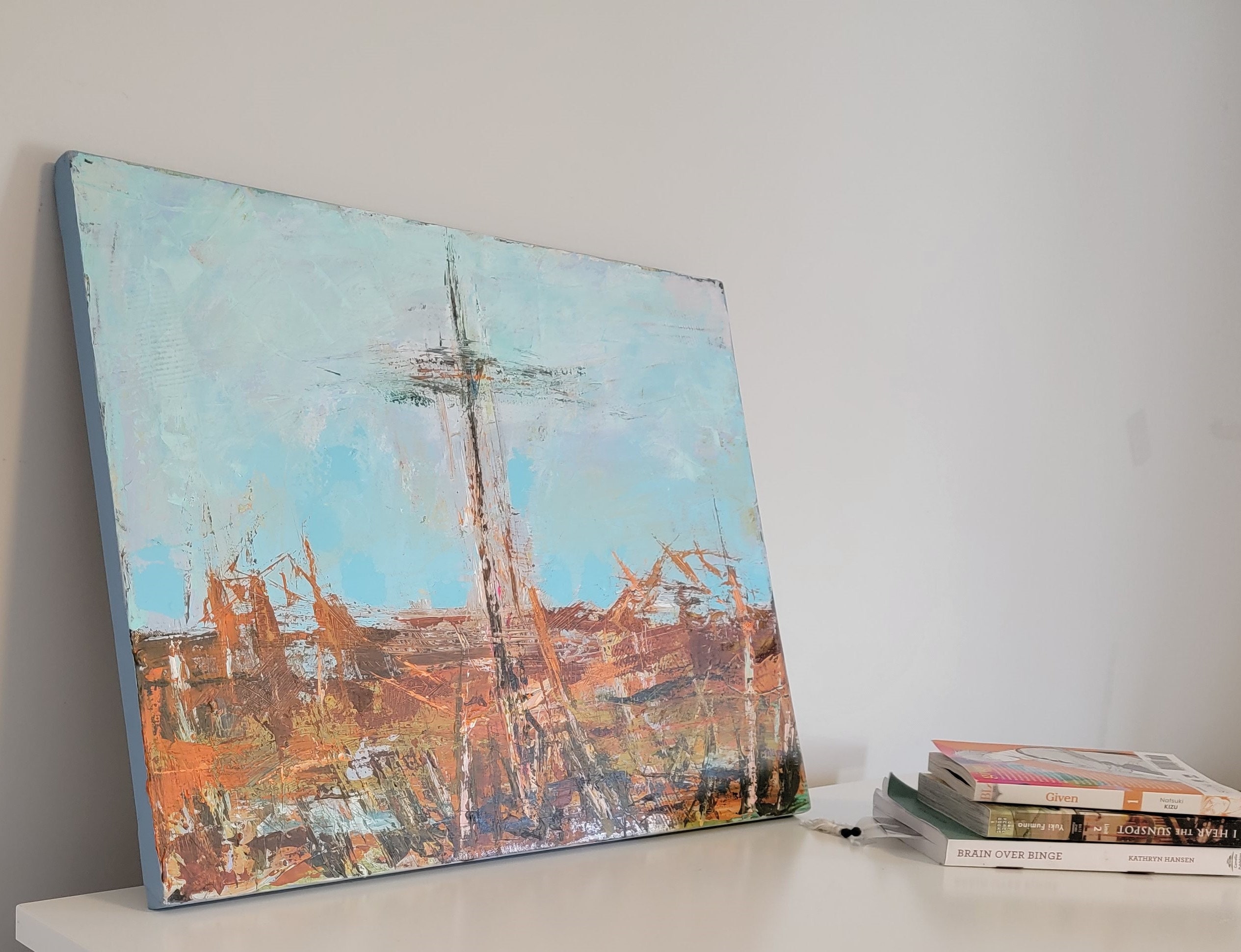 THE CROSS Original Acrylic Painting on 24"x20" Canvas Landscape Modern ...