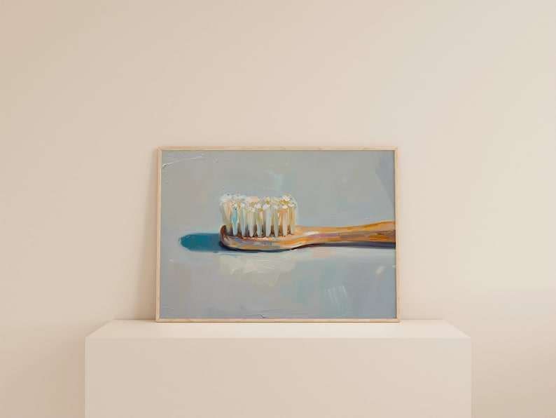 Toothbrush Print | Bathroom Printable Wall Art | Funky Apartment Decor ...
