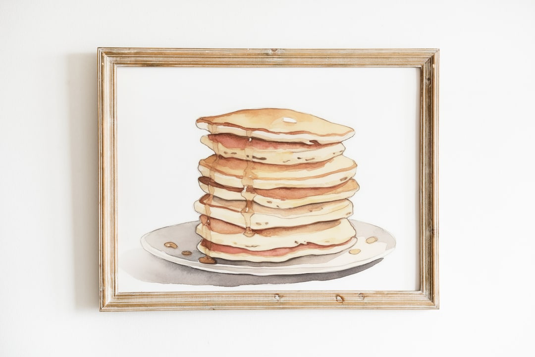 Stack of Pancakes Print | Kitchen Printable | Breakfast Nook Painting ...