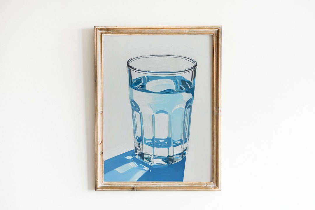 Water Painting | Preppy Apartment Decor | Stay Hydrated Wall Art | Blue ...