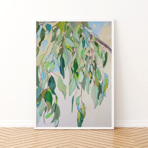 Abstract Botanical Print | Earthy Painting | Green Office Artwork ...