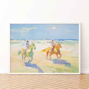 Pastel Cowboy Print | Western Dorm Decor | Coastal Equestrian Painting ...