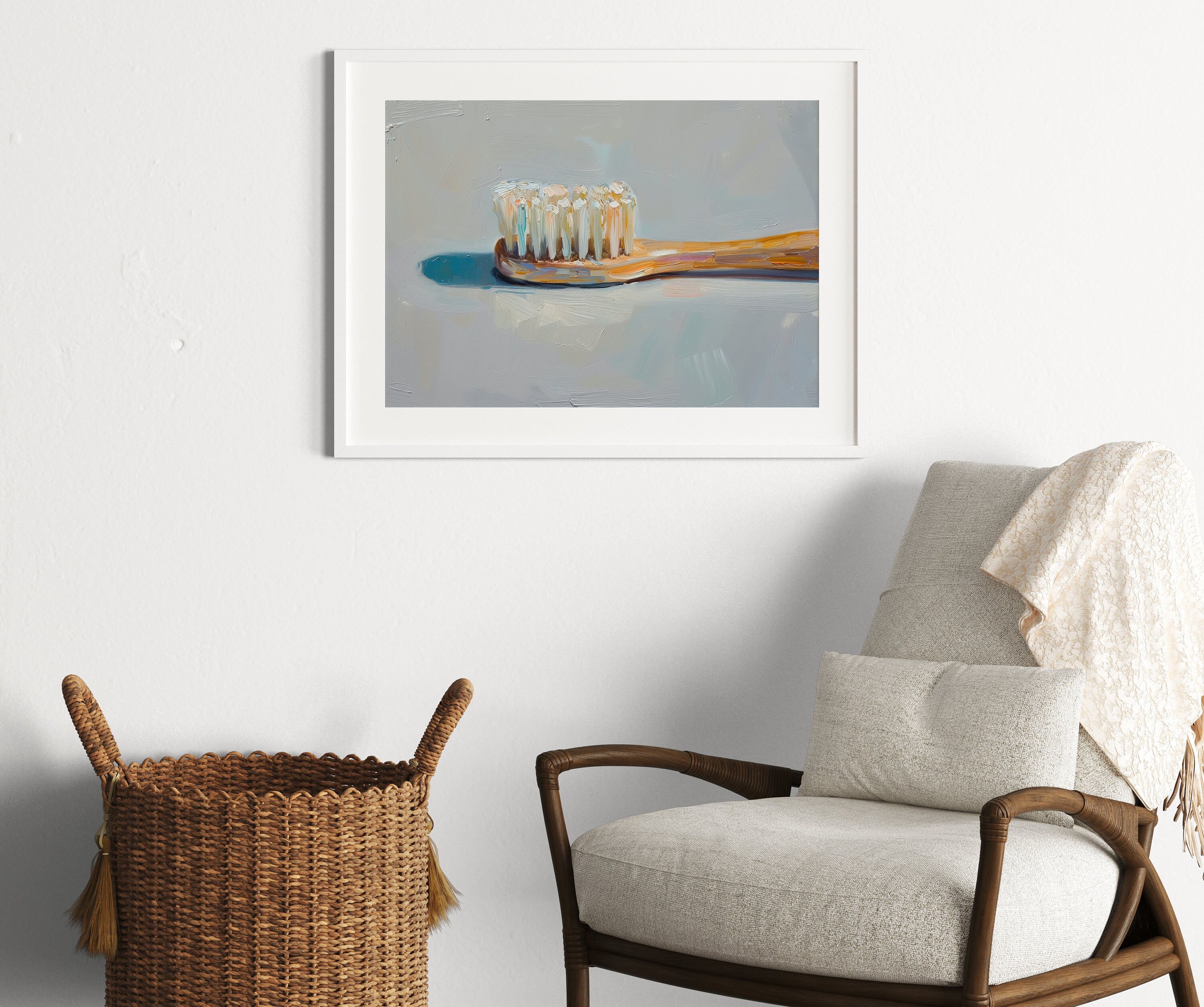 Toothbrush Print | Bathroom Printable Wall Art | Funky Apartment Decor ...