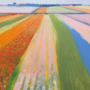 Abstract Countryside Painting | Soft Floral Wall Art | Guest Room Decor ...