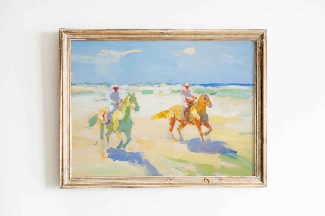 Pastel Cowboy Print | Western Dorm Decor | Coastal Equestrian Painting ...