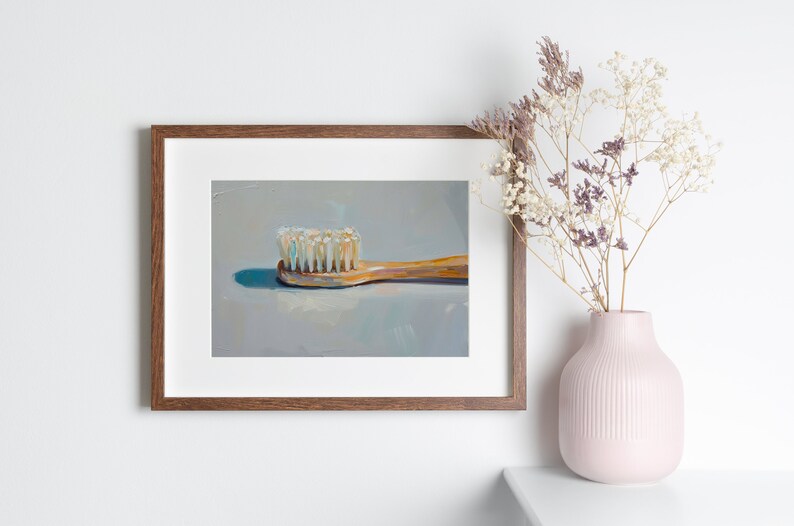 Toothbrush Print | Bathroom Printable Wall Art | Funky Apartment Decor ...