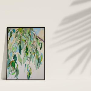 Abstract Botanical Print | Earthy Painting | Green Office Artwork ...