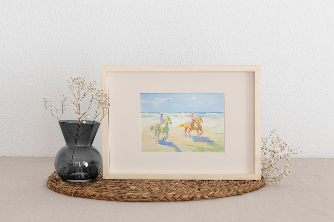 Pastel Cowboy Print | Western Dorm Decor | Coastal Equestrian Painting ...