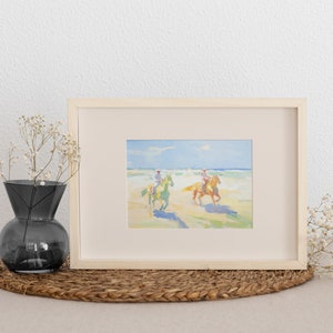 Pastel Cowboy Print | Western Dorm Decor | Coastal Equestrian Painting ...