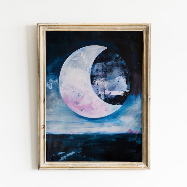 Blue Moon Painting - Etsy