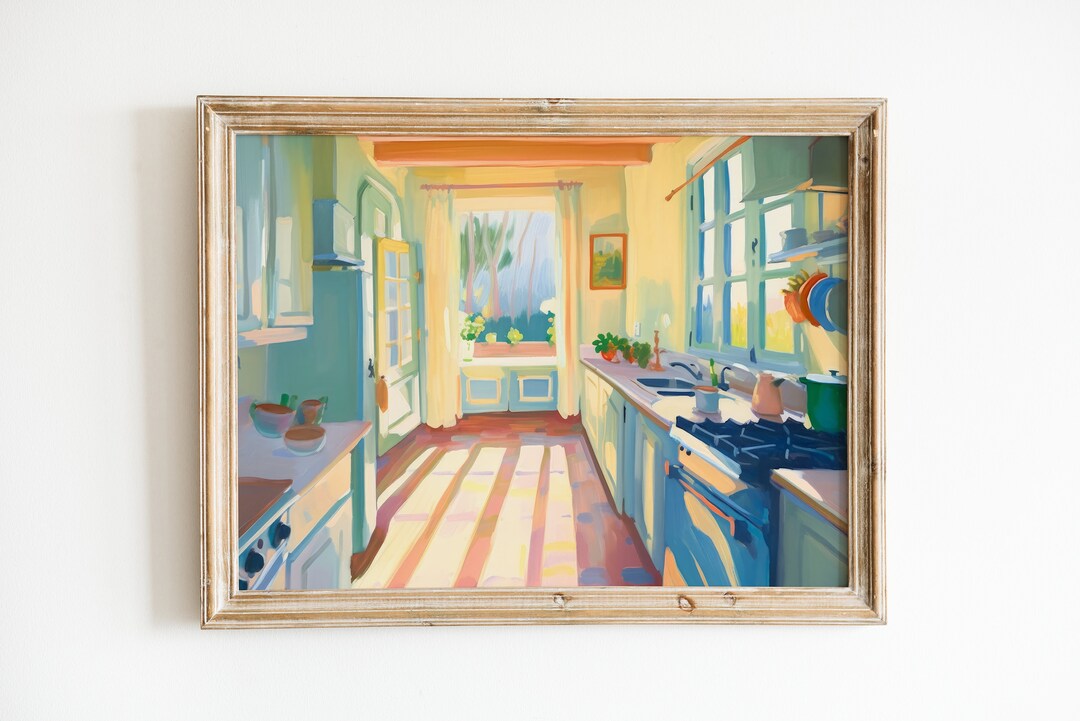 Pastel Cottagecore Print | Maximalist Kitchen Decor | Breakfast Nook ...