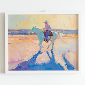 Coastal Western Print | Colorful Abstract Cowboy Painting | Trendy ...