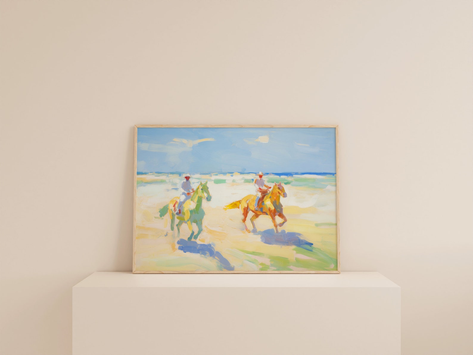 Pastel Cowboy Print | Western Dorm Decor | Coastal Equestrian Painting ...