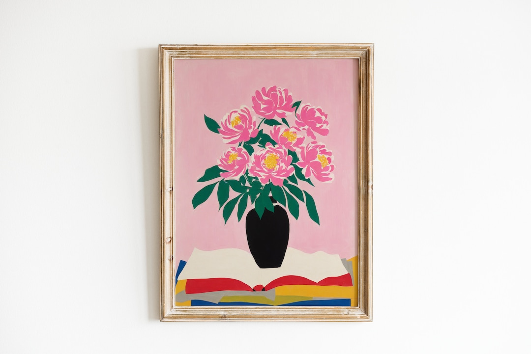 Pink Apartment Wall Art | Floral Painting | Girly Printable Poster ...