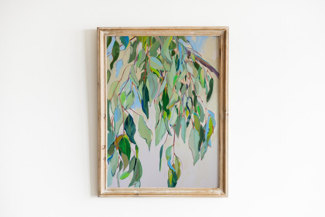 Abstract Botanical Print | Earthy Painting | Green Office Artwork ...