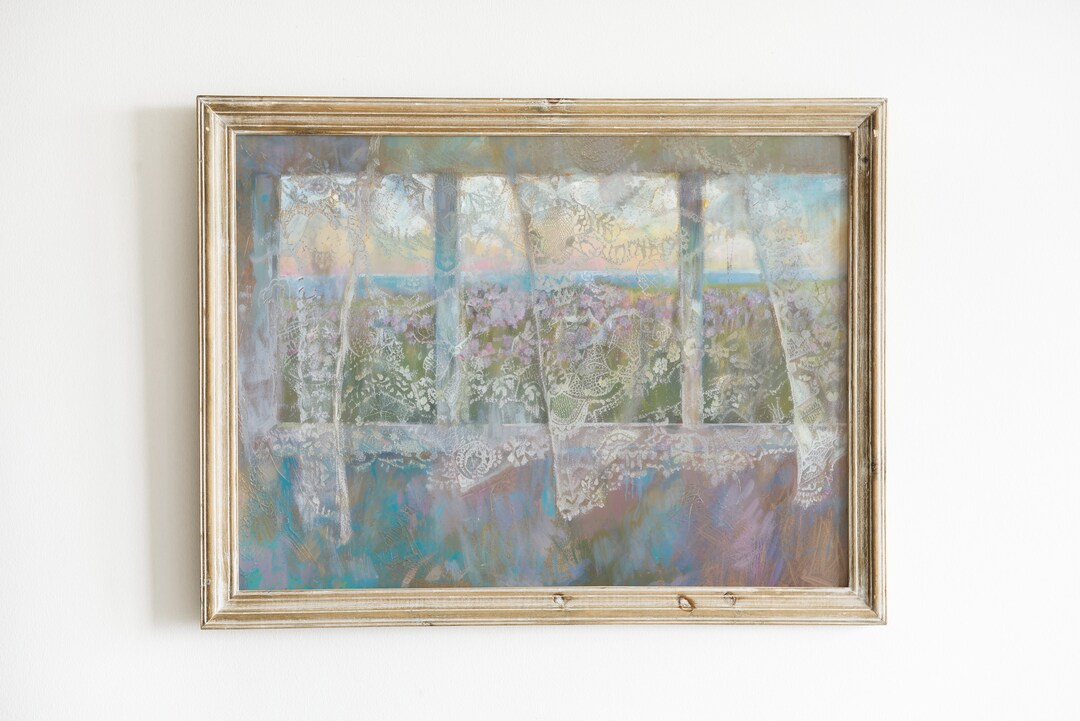 Soft Pastel Sunset Print | French Country Painting | Girly Apartment ...