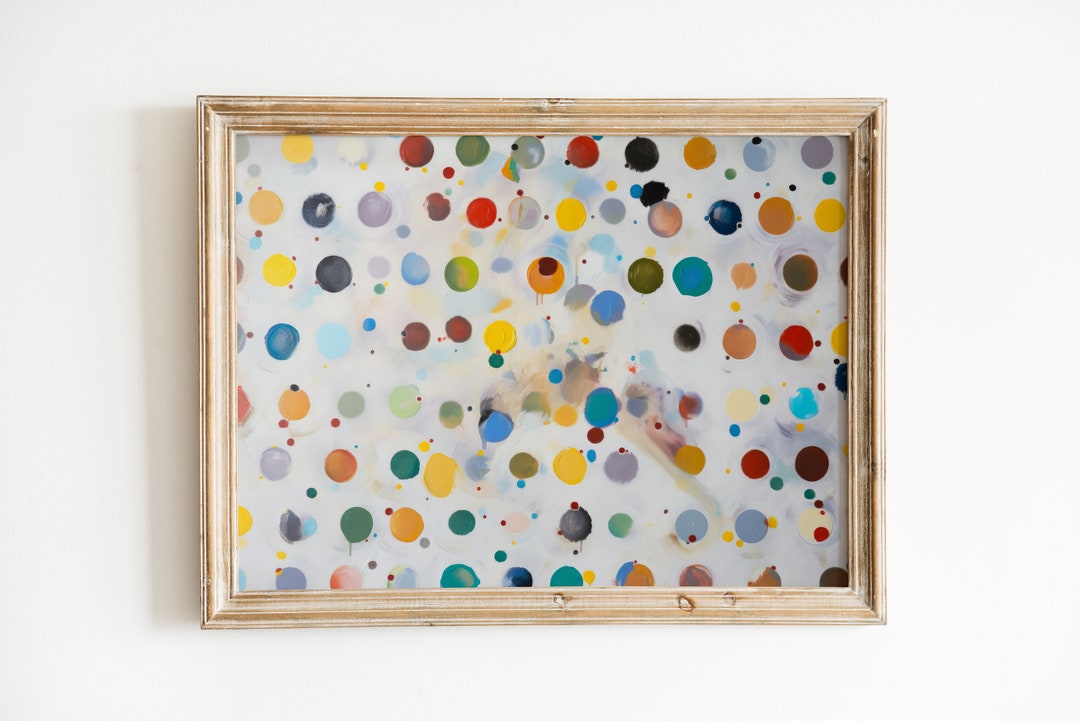 Polka Dot Painting | Above Couch Decor | Maximalist Apartment | Trendy ...