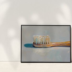Toothbrush Print | Bathroom Printable Wall Art | Funky Apartment Decor ...