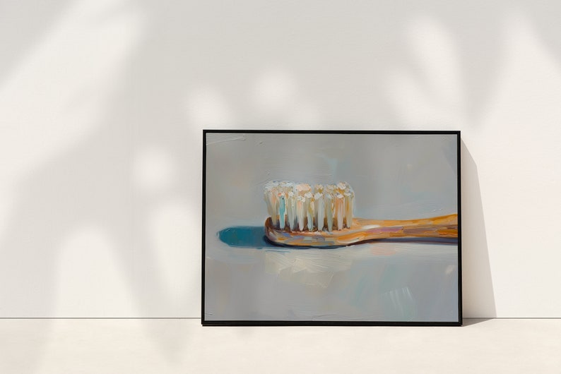 Toothbrush Print | Bathroom Printable Wall Art | Funky Apartment Decor ...