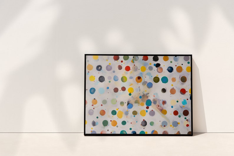 Polka Dot Painting Above Couch Decor Maximalist Apartment - Etsy