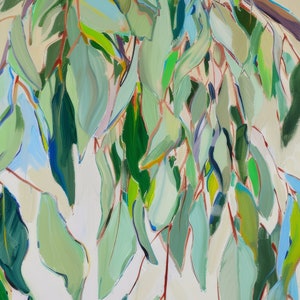 Abstract Botanical Print | Earthy Painting | Green Office Artwork ...