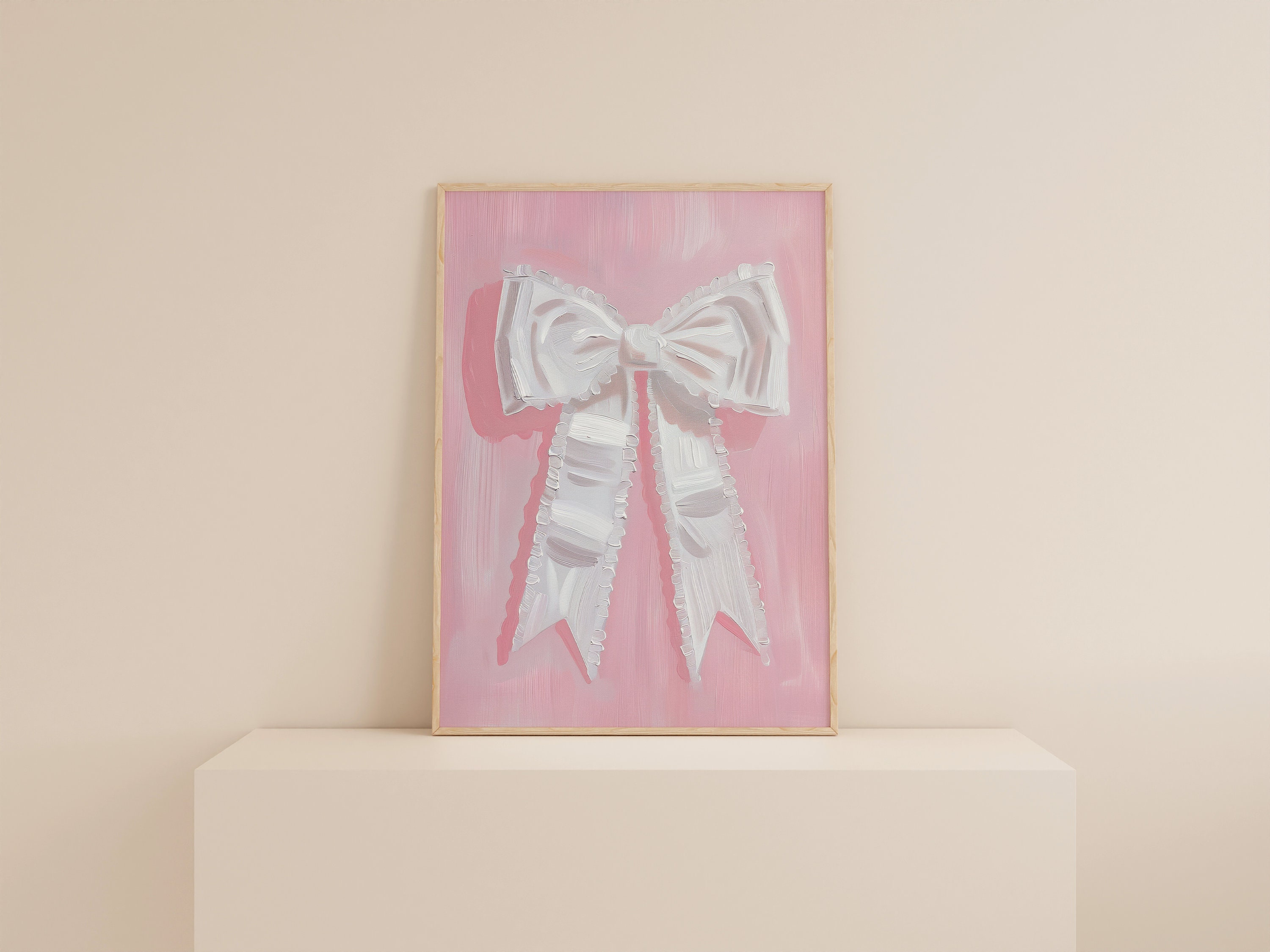 Preppy Bow Print | Pink and White College Apartment Decor | Cute ...