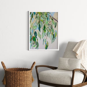 Abstract Botanical Print | Earthy Painting | Green Office Artwork ...