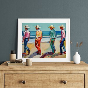 Preppy Western Art | Coastal Cowboy Print | Retro 1970s Aesthetic ...