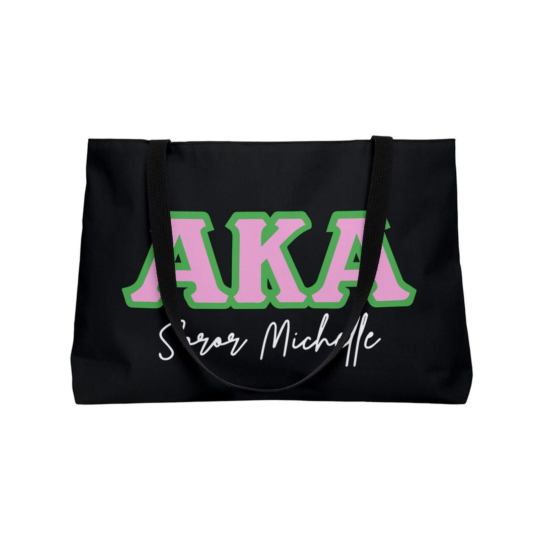Custom AKA Weekender Bag Alpha Kappa Alpha Tote Bag AKA Tote Pink and ...