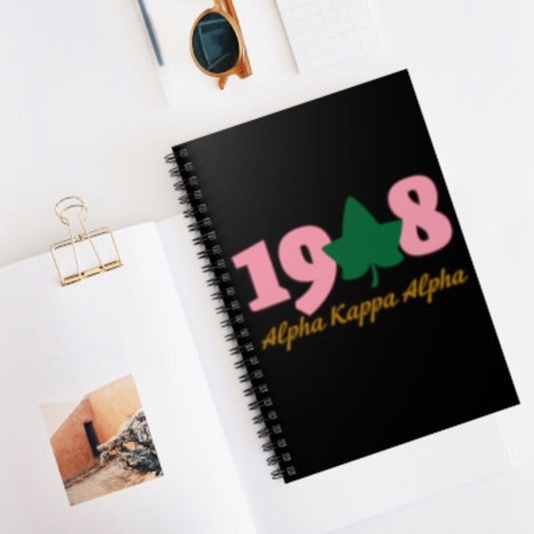 AKA 1908 Notebook Alpha Kappa Alpha Black Spiral Notebook 1908 Journal ...