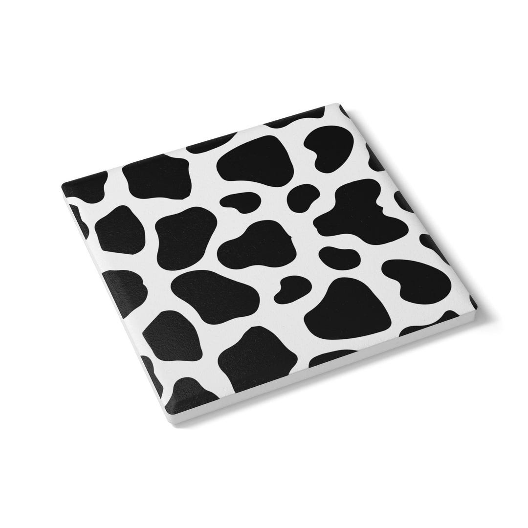 Cow Print Ceramic Coaster - Etsy