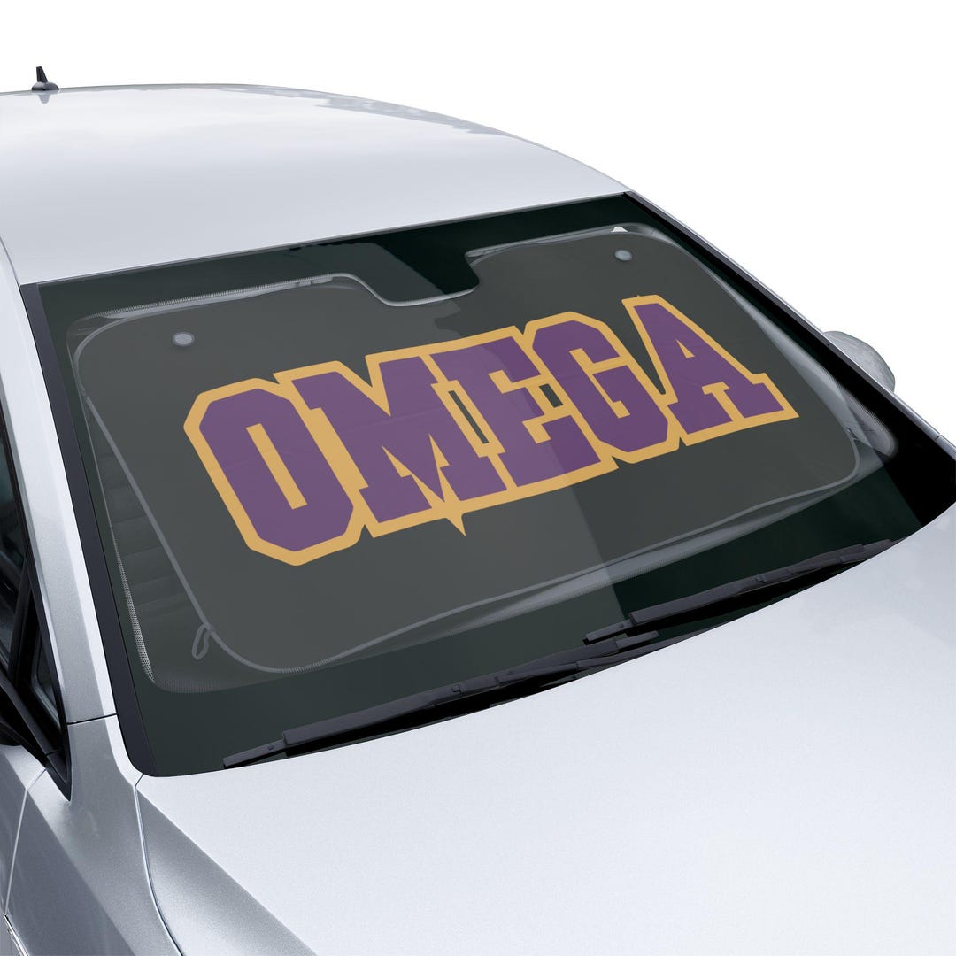 Omega Car Shade | Omega Sun Shade | Purple and Gold Window Cover ...