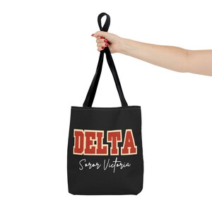 Custom Delta Tote Bag | Delta Tote Bag | Custom Name Tote | Crimson and ...