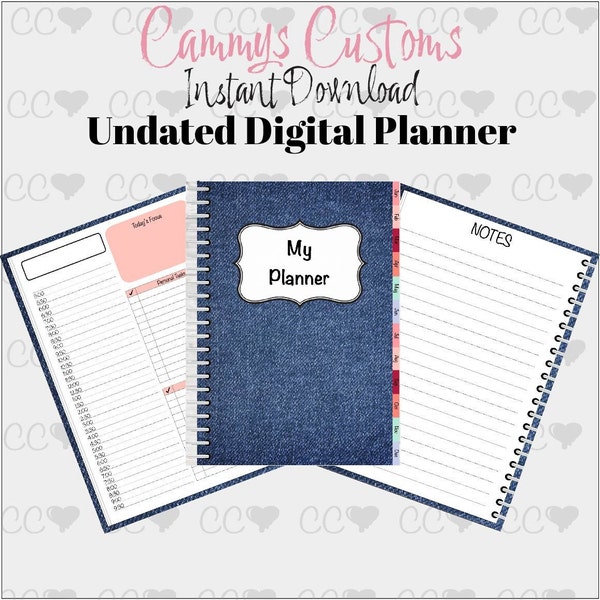 Undated Digital Planner - Etsy