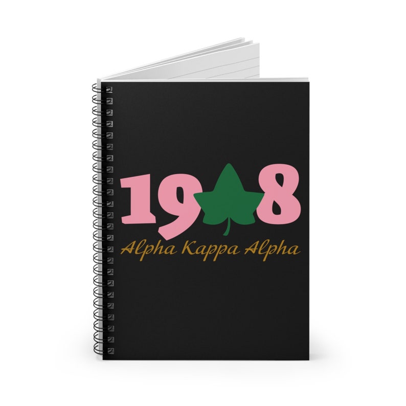 AKA 1908 Notebook Alpha Kappa Alpha Black Spiral Notebook 1908 Journal ...
