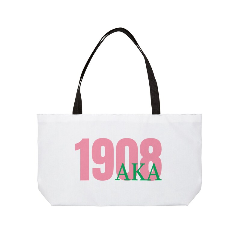 AKA 1908 Weekender Bag Alpha Kappa Alpha Tote Bag AKA Tote Pink and ...