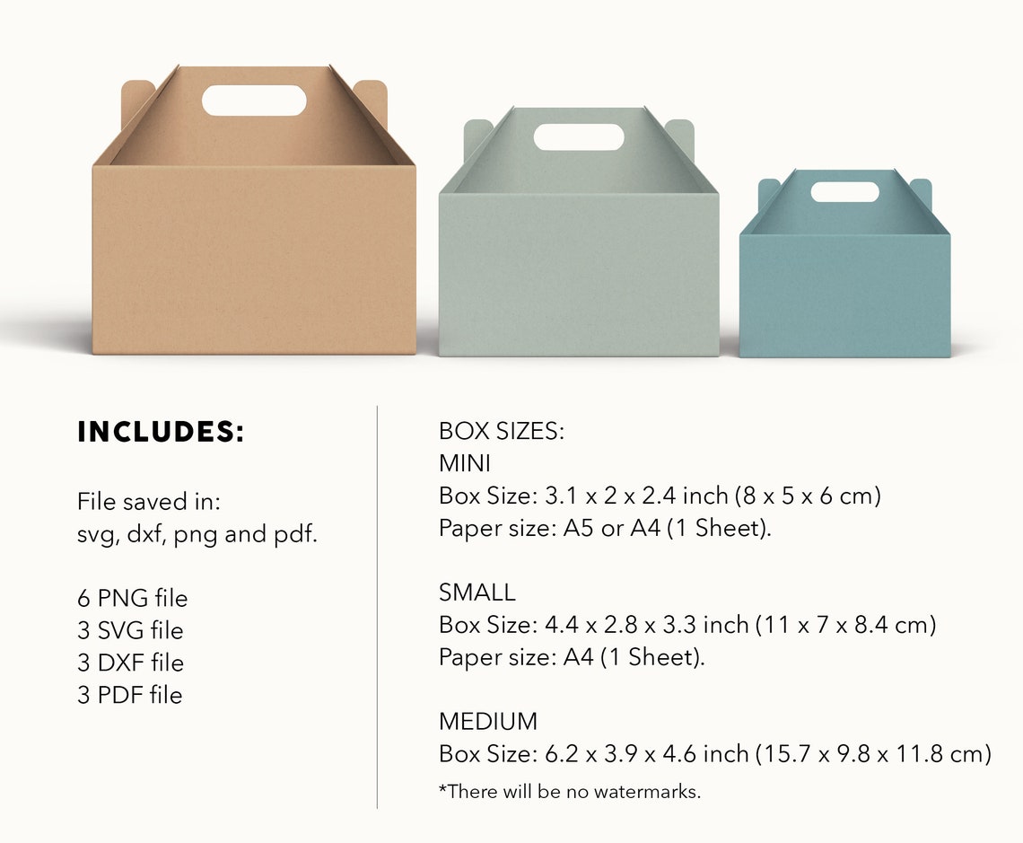 Gable Box Gable Box Template Bundle, SVG, Box Template SVG, Party Favor ...