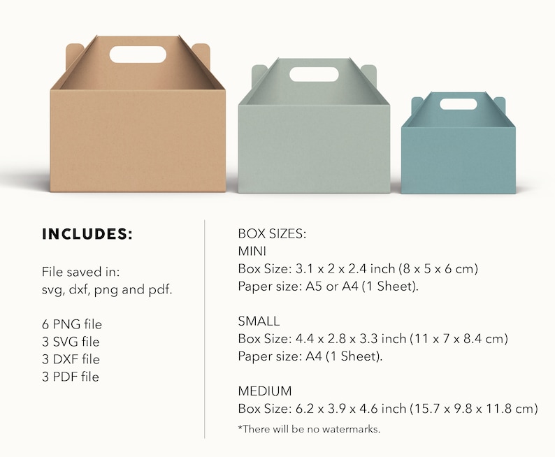 Gable Box Gable Box Template Bundle, SVG, Box Template SVG, Party Favor ...