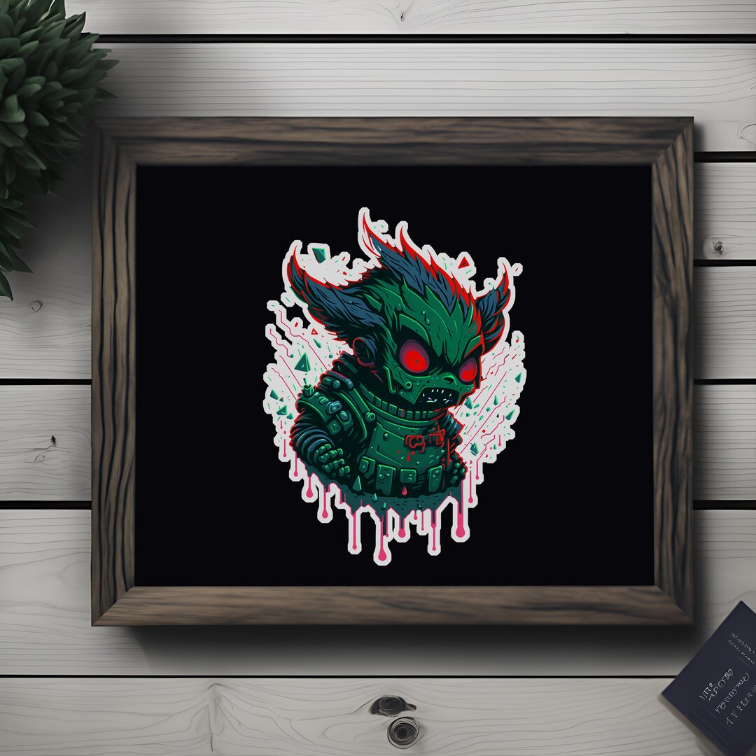 Splash Art Sci Fi Horror Cryptid Print - Etsy