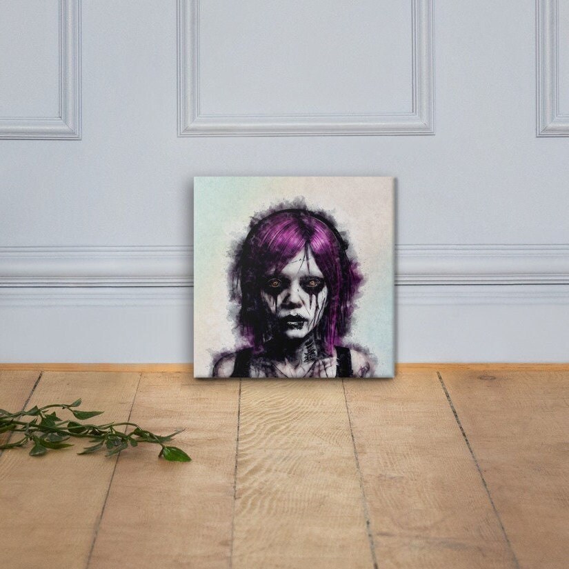 Zombie Girl Horror Canvas Print - Etsy