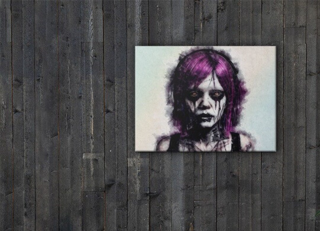 Zombie Girl Horror Canvas Print - Etsy