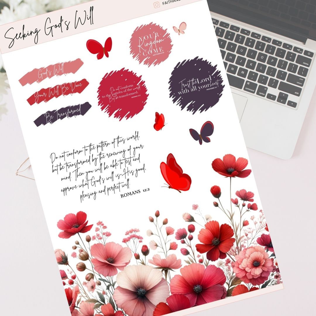 Printable Sticker Sheet, Printable Planner Sticker, Bible Journaling ...