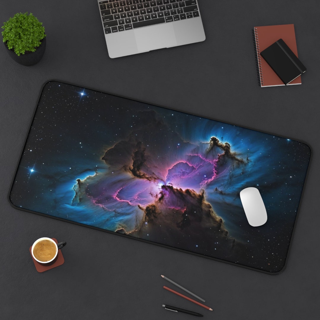 Black, Purple and Blue Exploding Nebula, Space, Desk Mat 3 Sizes 12x18 ...