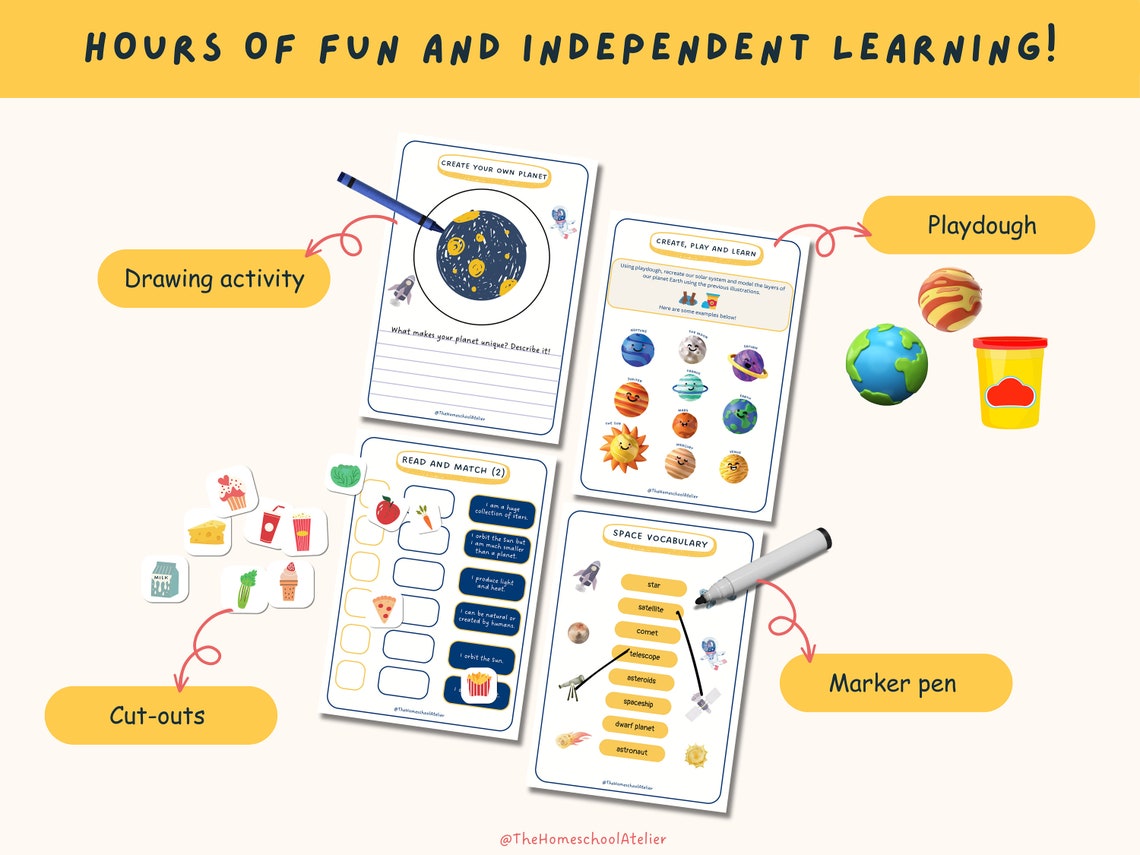 Solar System Busy Book, Space Printable Busy Book, Preschool Activities ...
