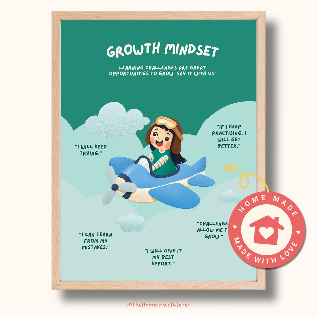 Growth Mindset Poster, Educational Poster, Homeschool Print, Toddler ...