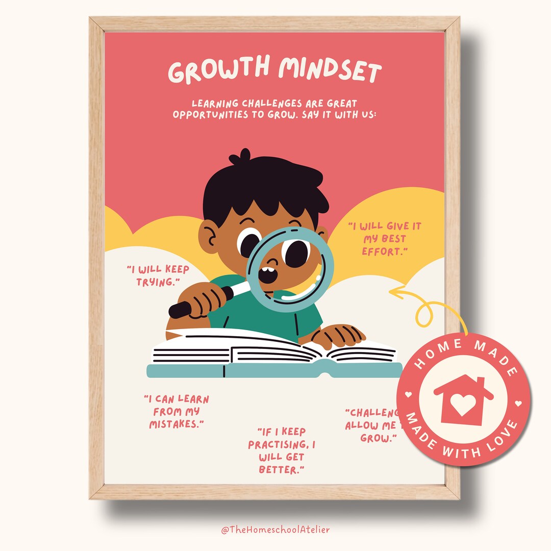 Growth Mindset Poster, Educational Poster, Homeschool Print, Toddler ...