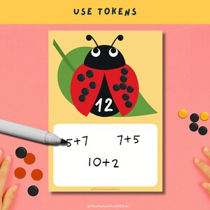 Ladybug Addition Mats, Playdough Mats, Counting Mats, Addition Tables ...